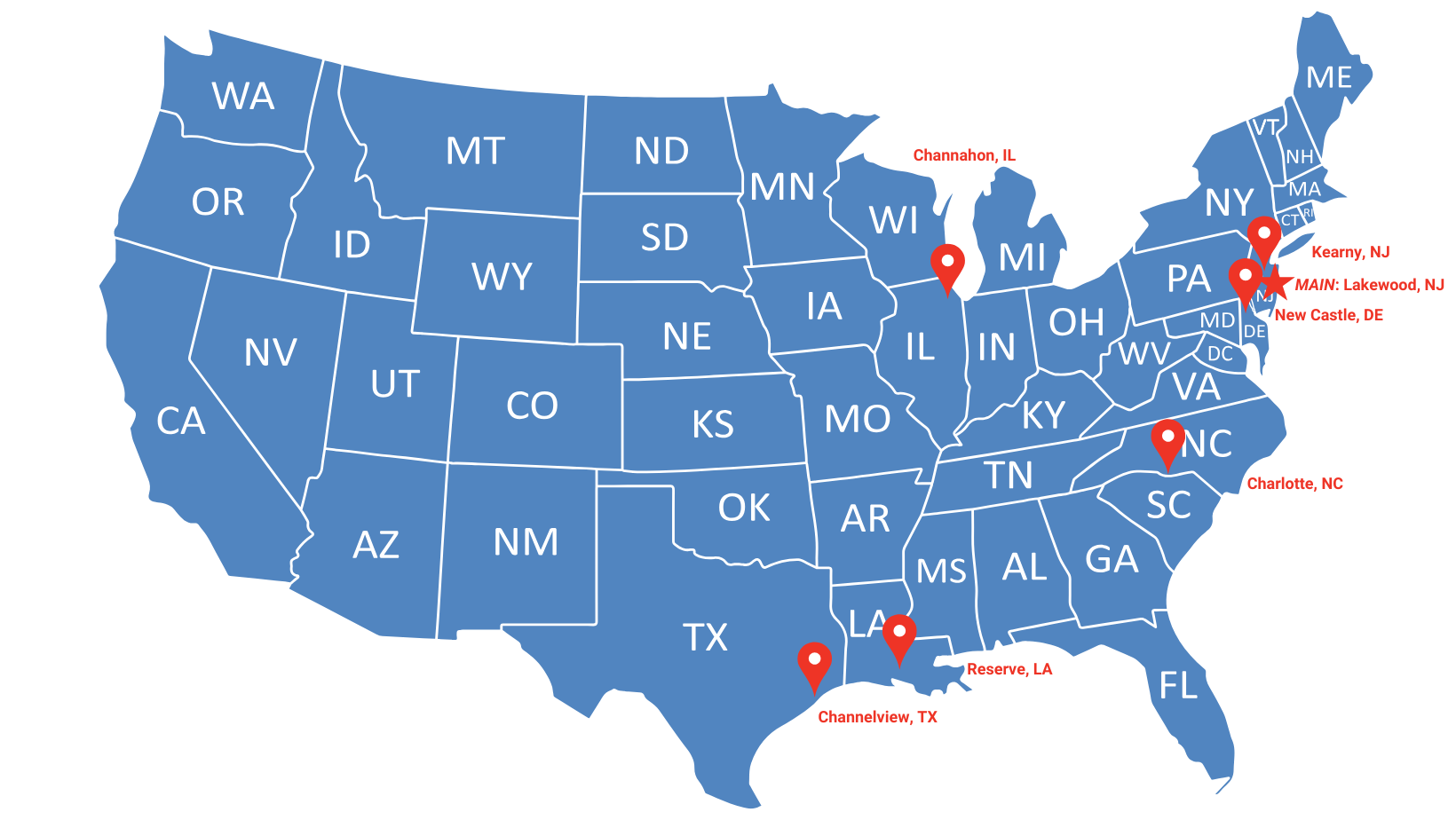 LOCATIONS - All Chemical Transport Corp